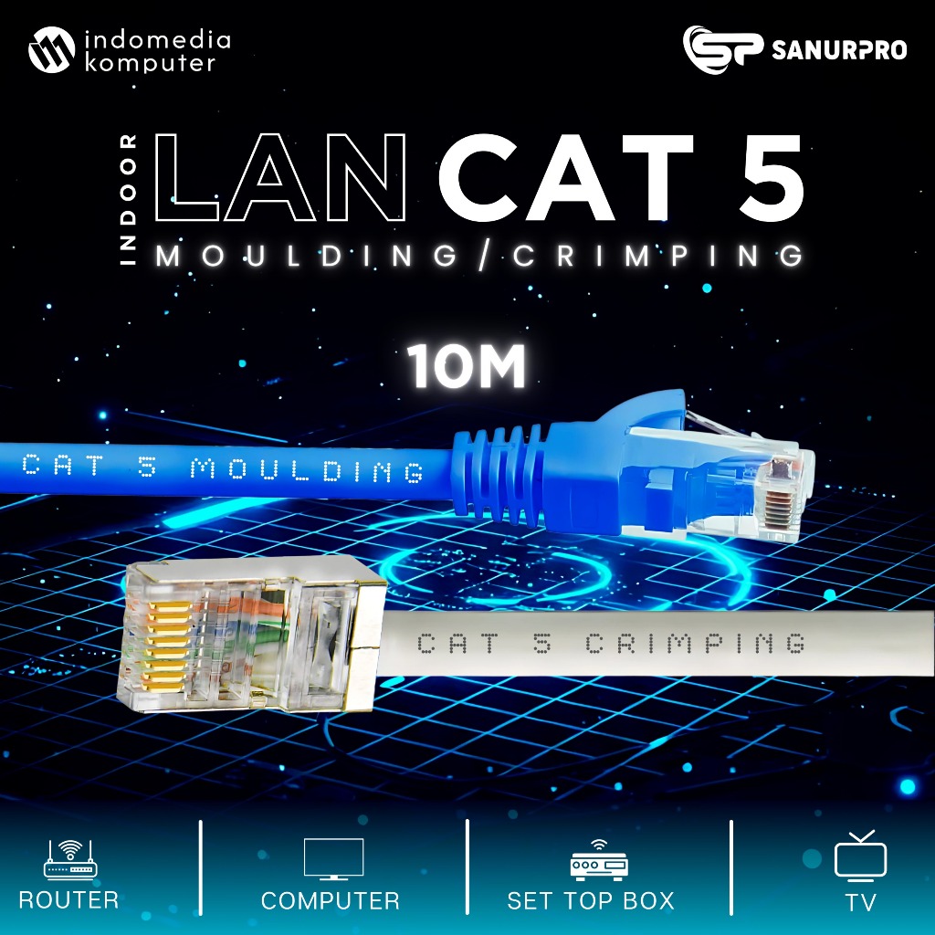 CAT 5 Indoor LAN CABLE 10M Crimping and Molding/Paint Lan Removal 5 ...