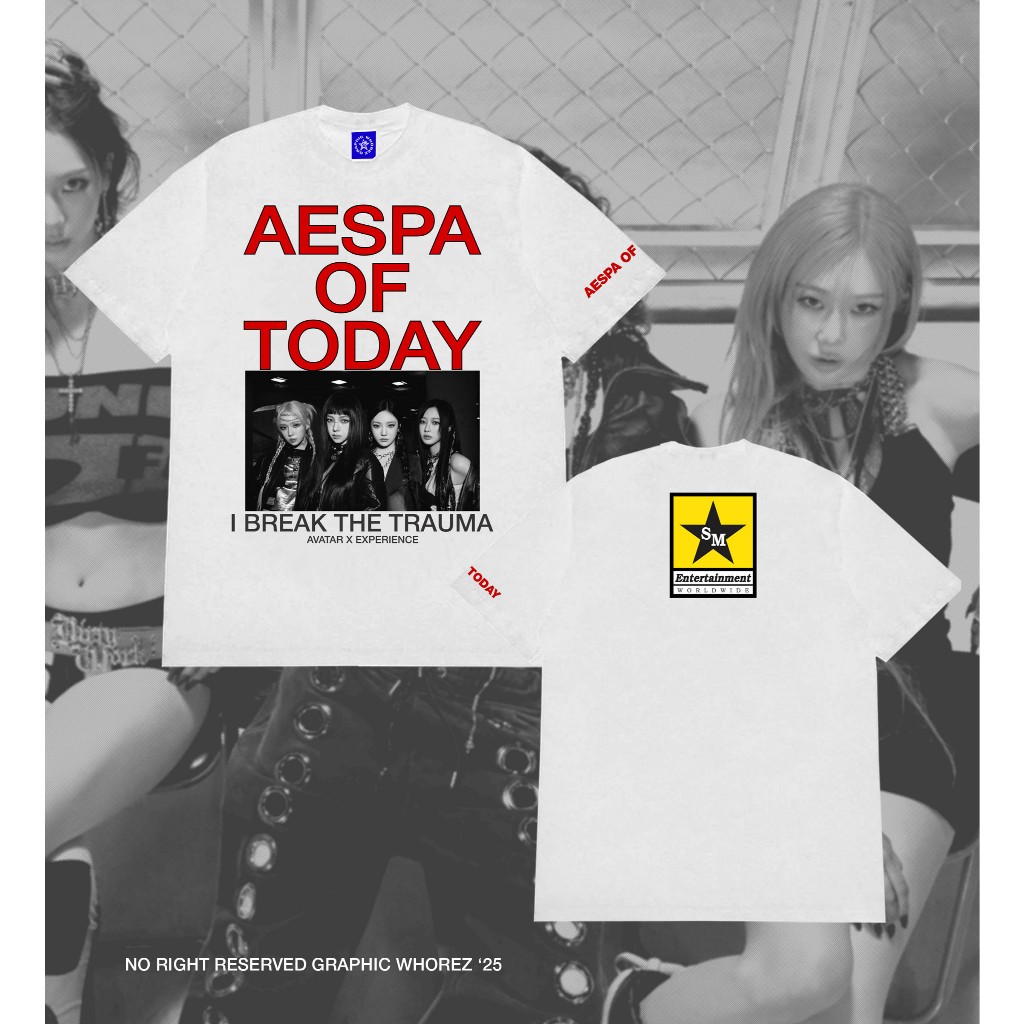 T-Shirt Kaos band K-POP AESPA YOT RipOff Fanmade (white) | Shopee ...