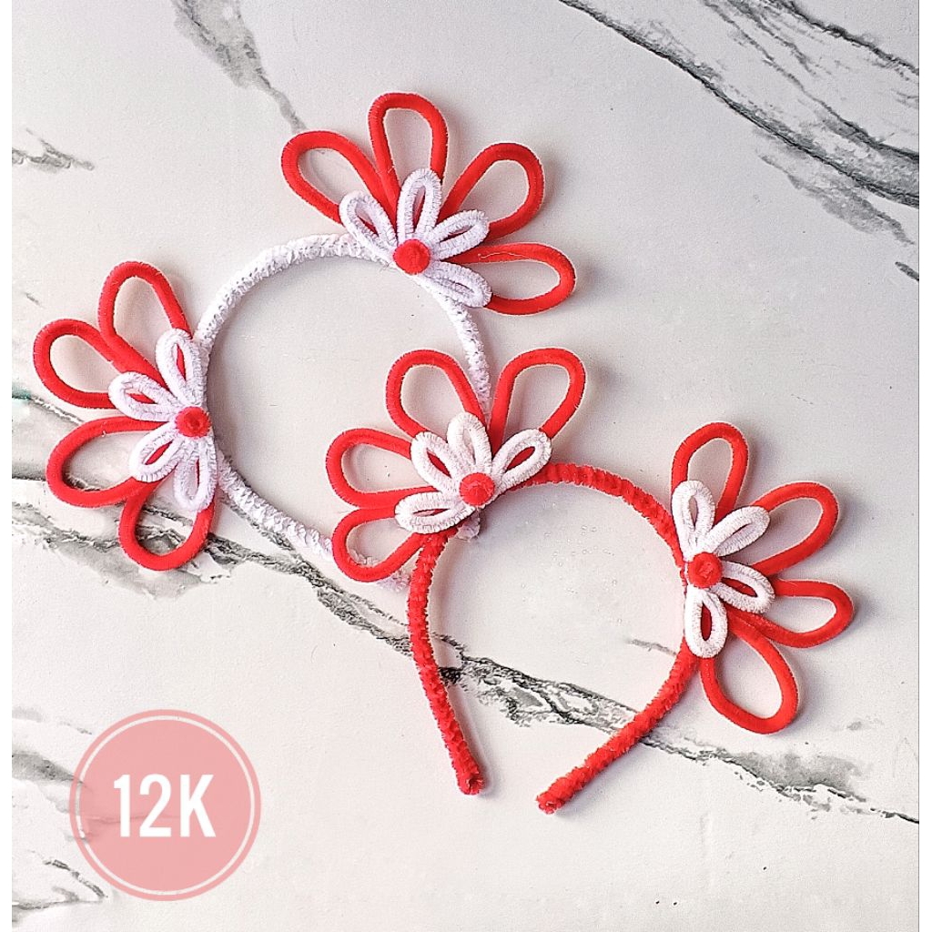 MERAH Red and White Headbands for Augustans / Carnivals made from ...