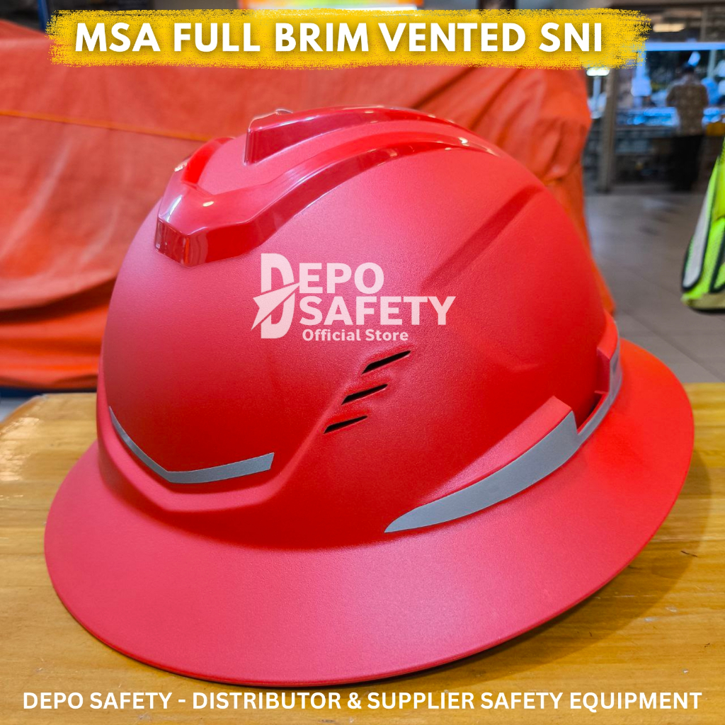 MERAH MSA FULL BRIM LATEST MODEL RED - NEW MSA FULL BRIM VENTED RED ...