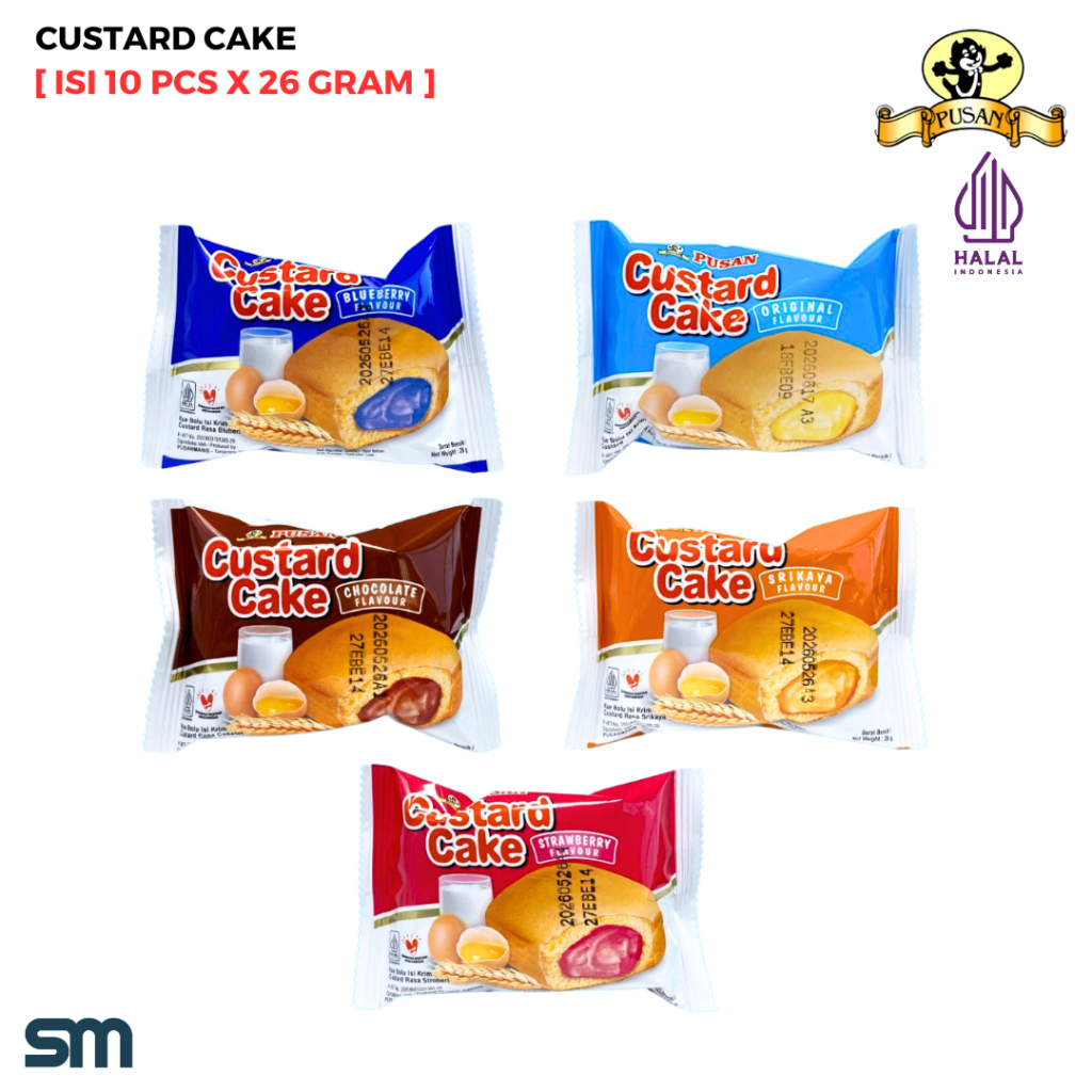 PUSAN CUSTARD CAKE BOLU FILLED WITH CREAM, VARIOUS FLAVORS, CONTENTS 10 ...
