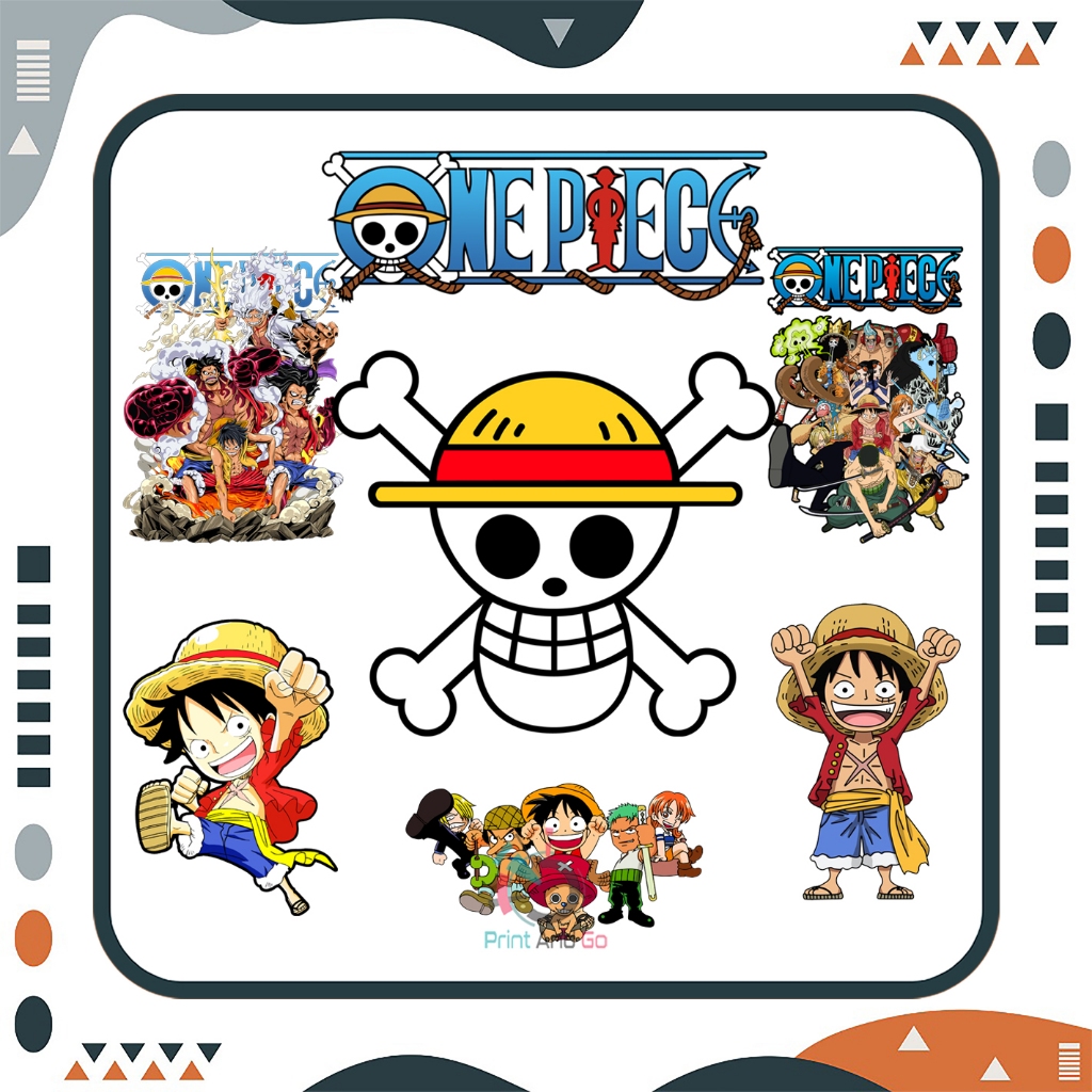 DTF PRINTING ANIME ONE PIECE VOL1 THEME IRONING SCREEN PRINTING (SIZE ...