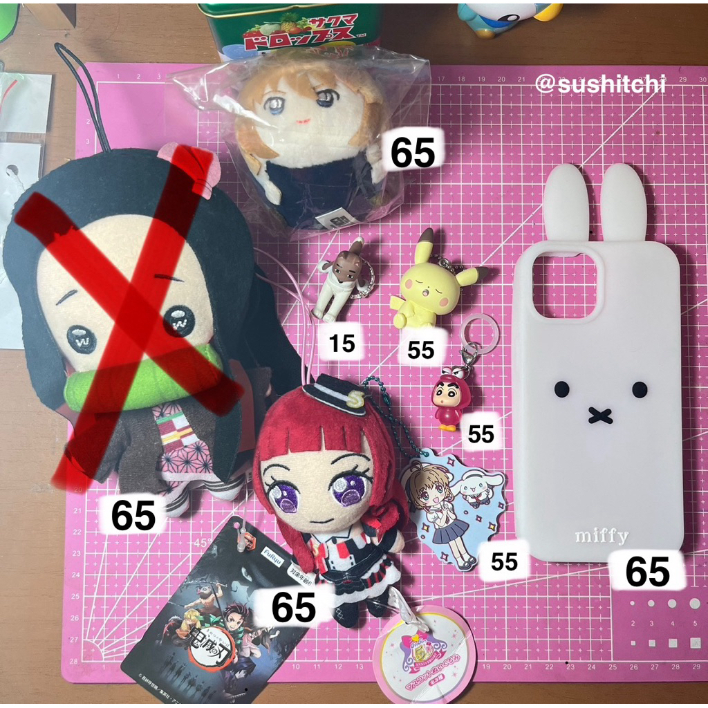 Trinkets Pokemon Cinnamoroll Shinchan Mejirushi Ganci Keychain Anime ...
