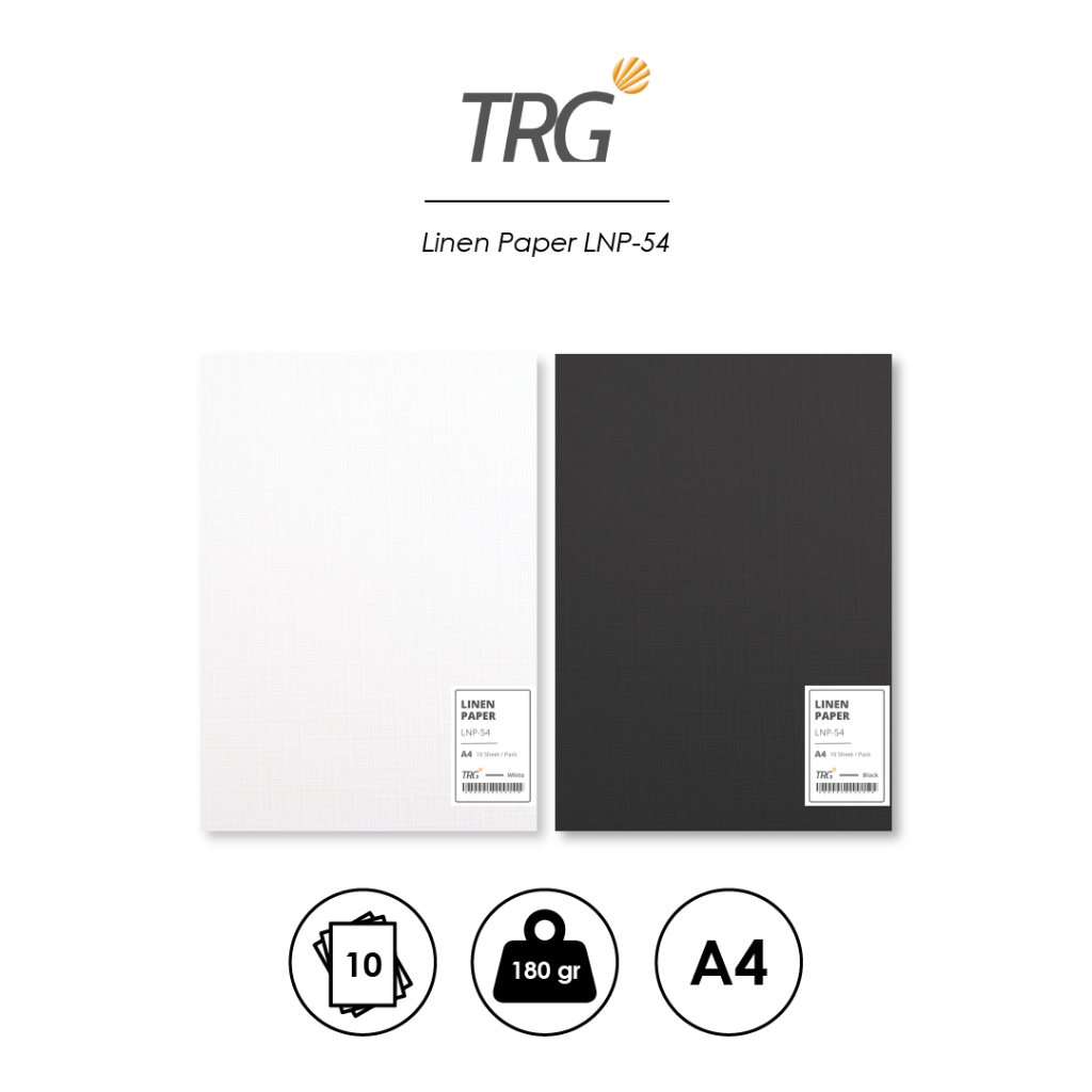 TRG A4 Linen Paper 180gr LNP-54 - Linen Paper Cardboard Black and White ...