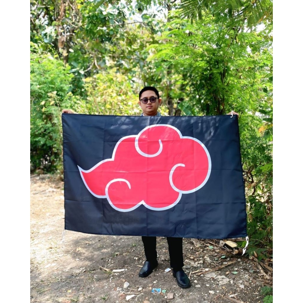 Naruto Akatsuki Flag Size 1500cm x 100cm Free Sticker | Shopee Philippines
