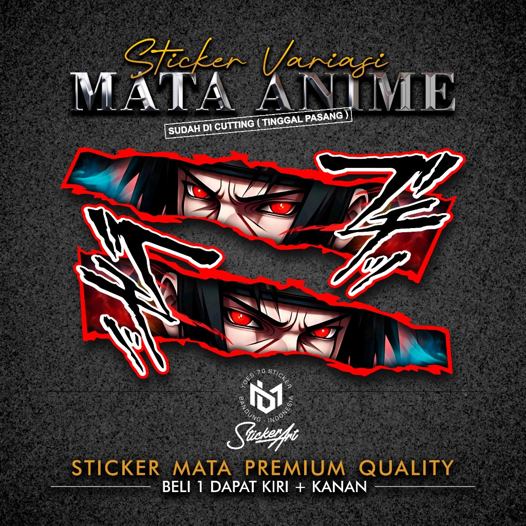 STICKER MATA ANIME UNIVERSAL / STIKER MATA MODEL 4 / STIKER HELM MOTOR ...