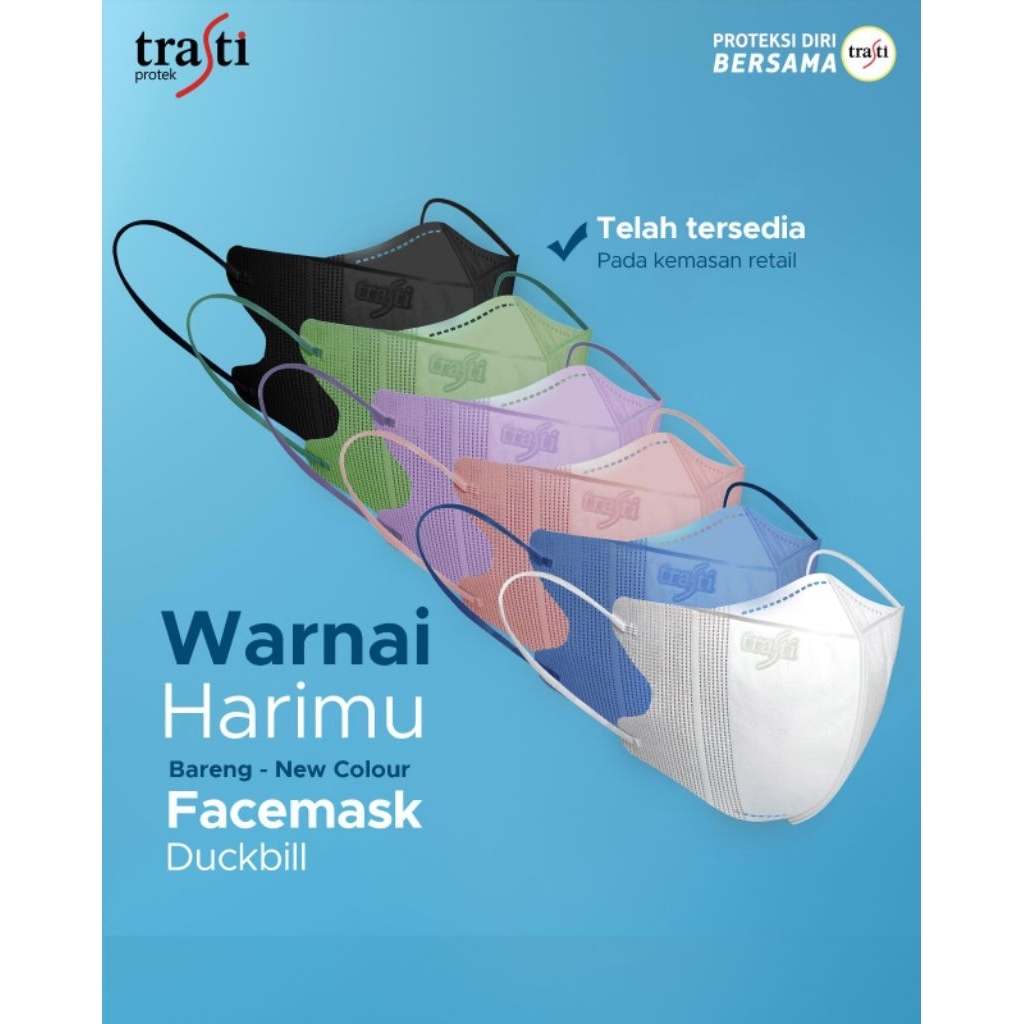 Duckbill Cloth Face Mask 3 Ply Disposable Trasti Pack of 5 Pcs | Shopee ...