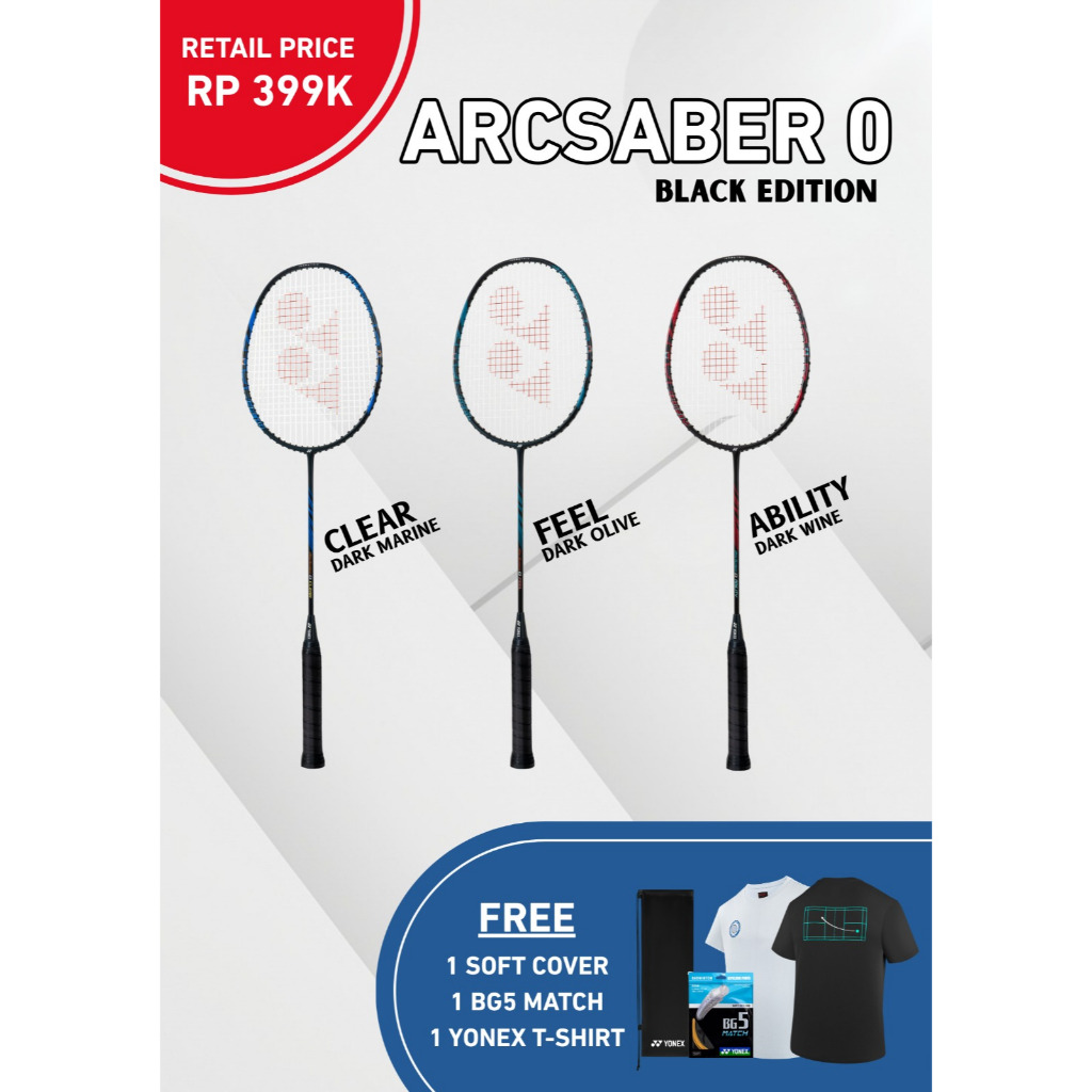 Yonex ARCSABER 0 BLACK EDITION Original Feel / Clear / Ability Badminton Racket | Shopee Philippines