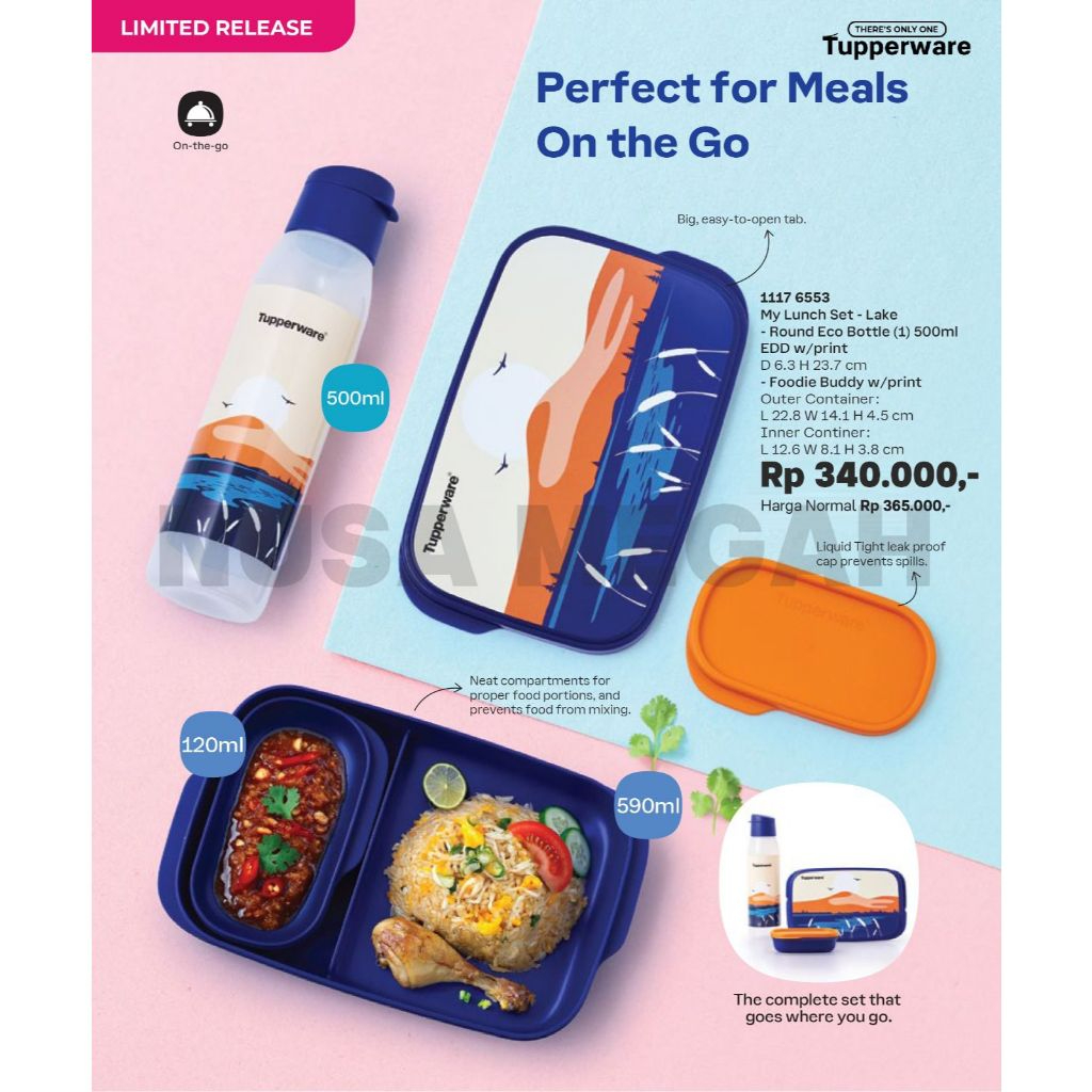 Foodie Buddy Lunch Set + 500 Bottles ML [ Ella Tuppy Tuperware ...
