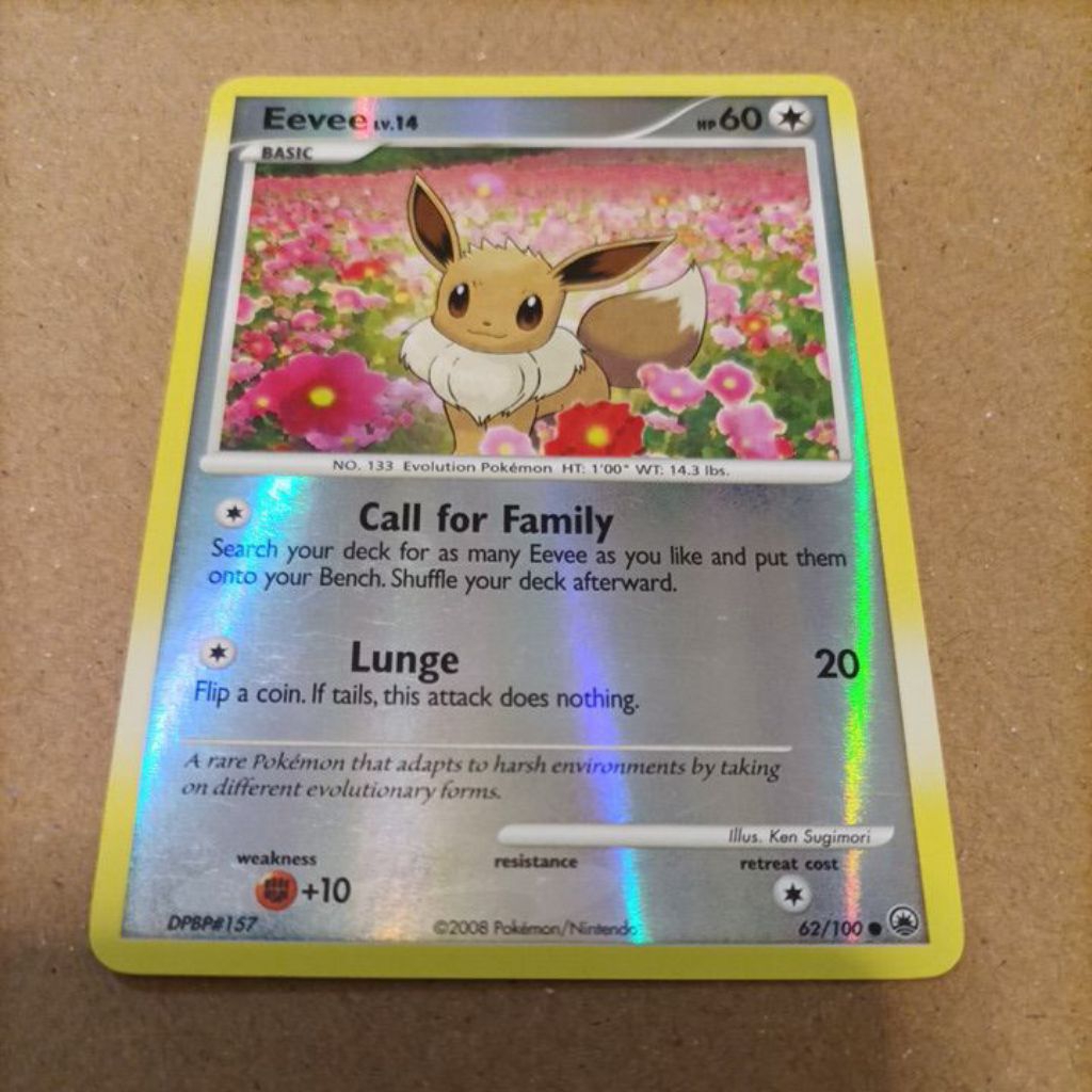 POKEMON EEVEE 62 MAJESTIC DAWN COMMON REEVERSE FOIL NOT MINT SINGLES ...