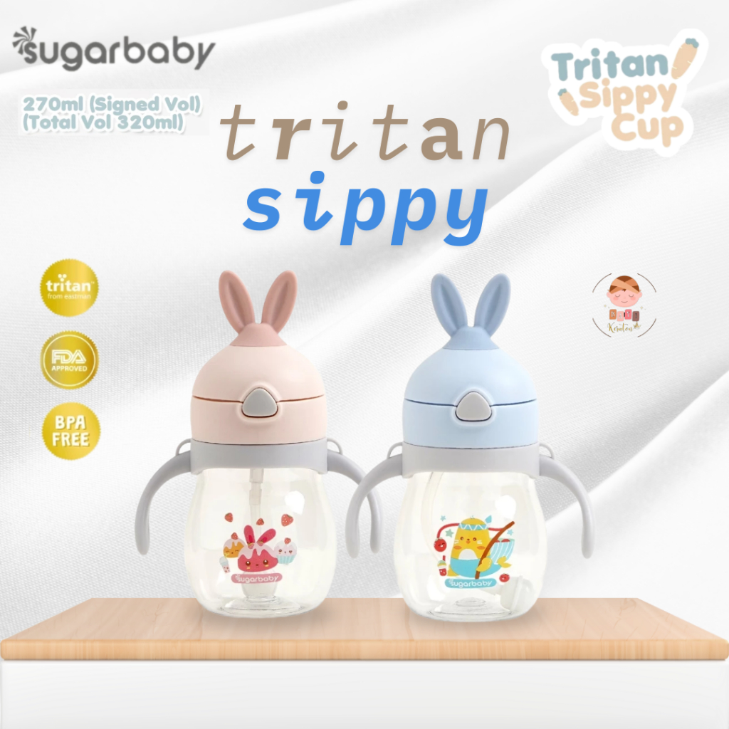Sugar Baby Tritan Sippy Cup Rabbit Children's Drinking Bottle (270/320 ...