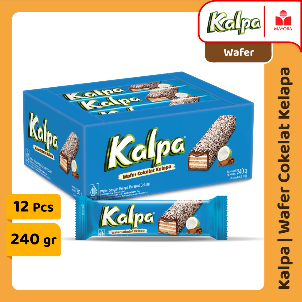 MAYORA KALPA COCONUT CHOCOLATE WAFER [1 BOX CONTAINS 12 PACKS @20G ...