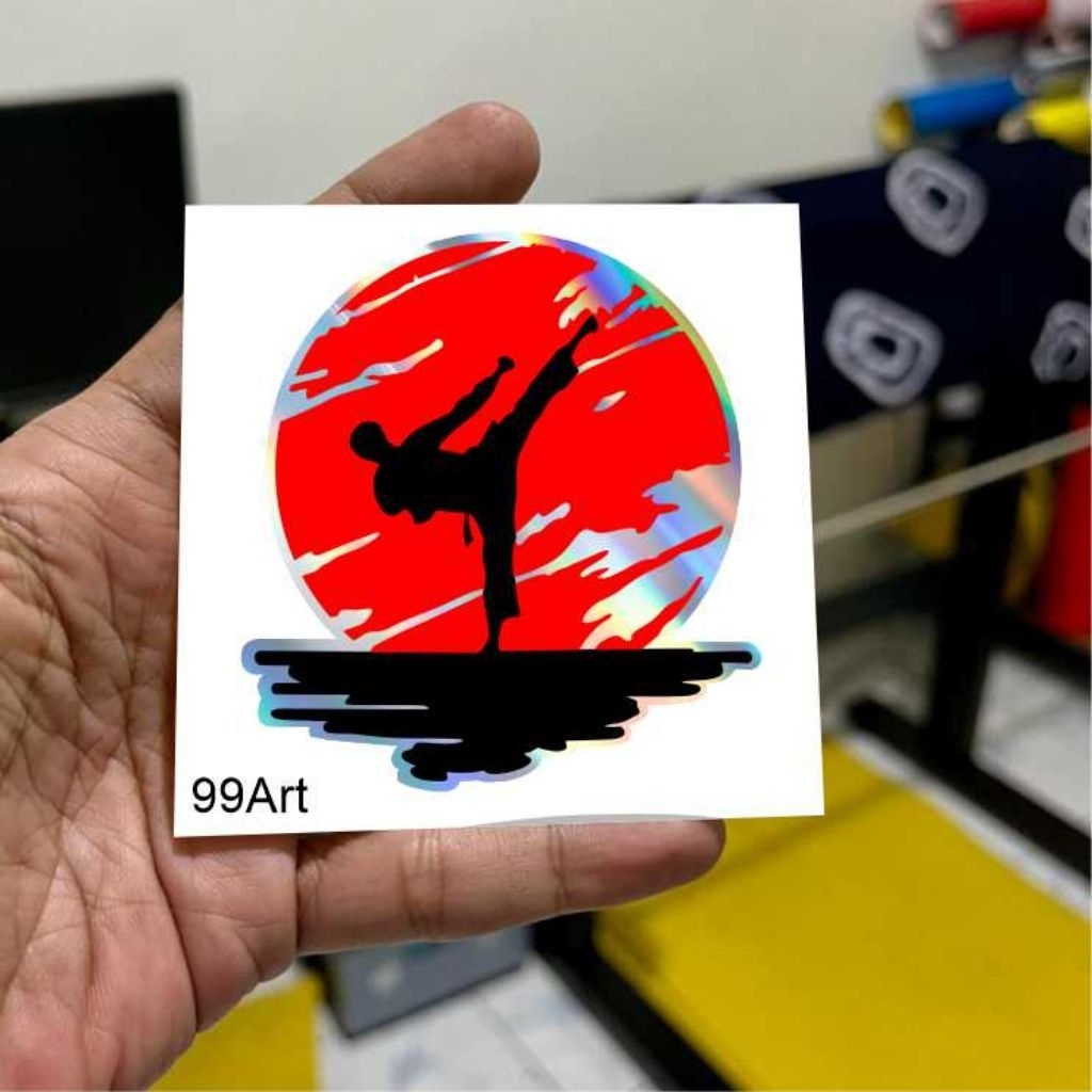 HP Logo karate Sticker, karate, pencak silat, split on yourself, flame ...
