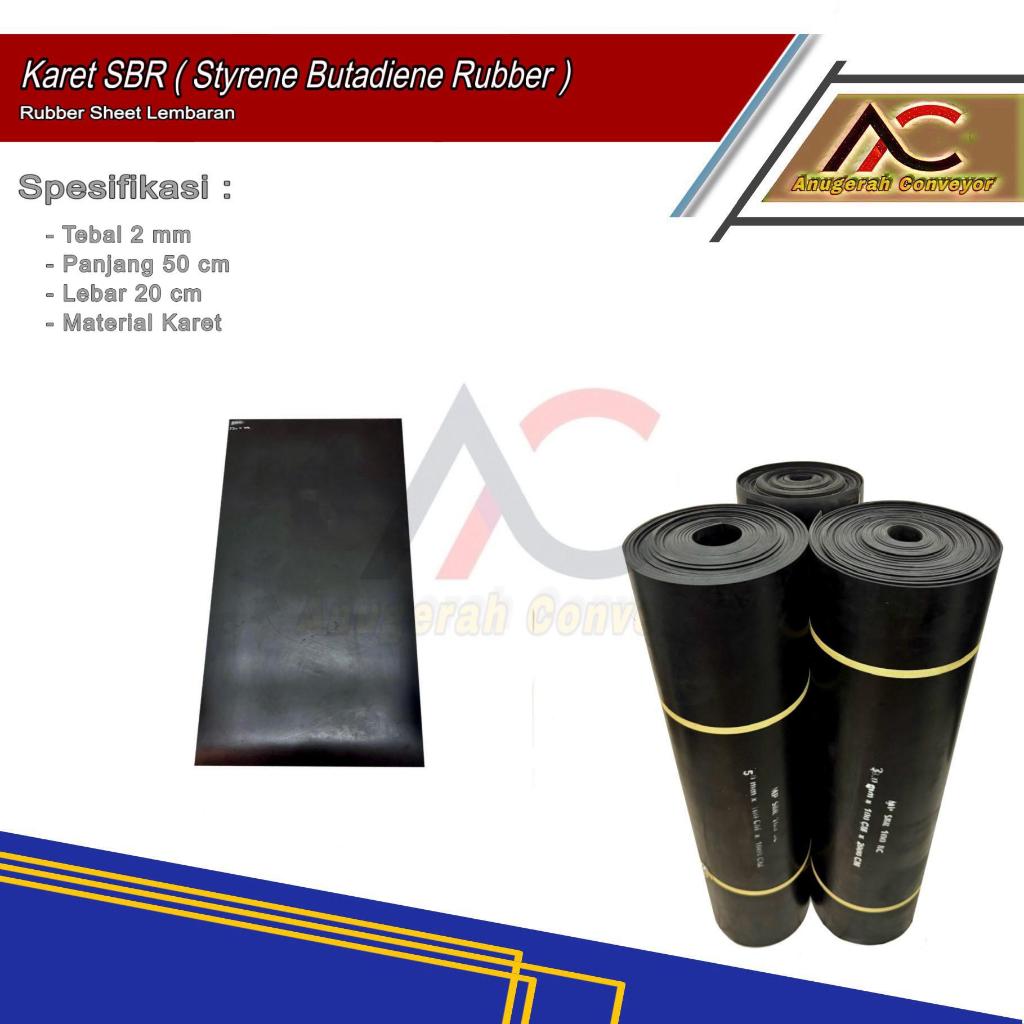 Rubber Sheet 2 mm x 20 cm x 50 cm SBR Rubber (Styrene Butadiene Rubber ...