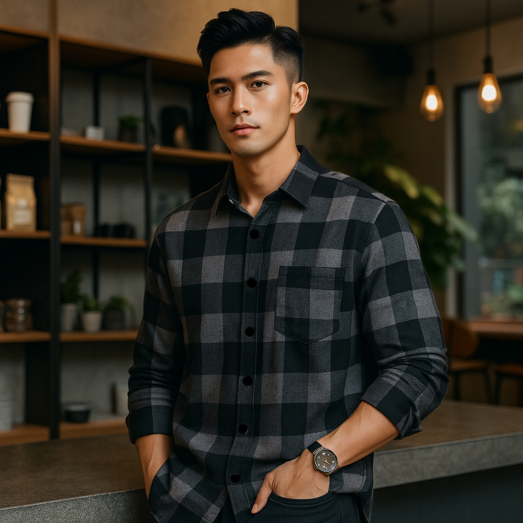 KEMEJA Men's Flannel Shirt [SUTAN MOTIF] Distro Long Sleeve (Ori ...