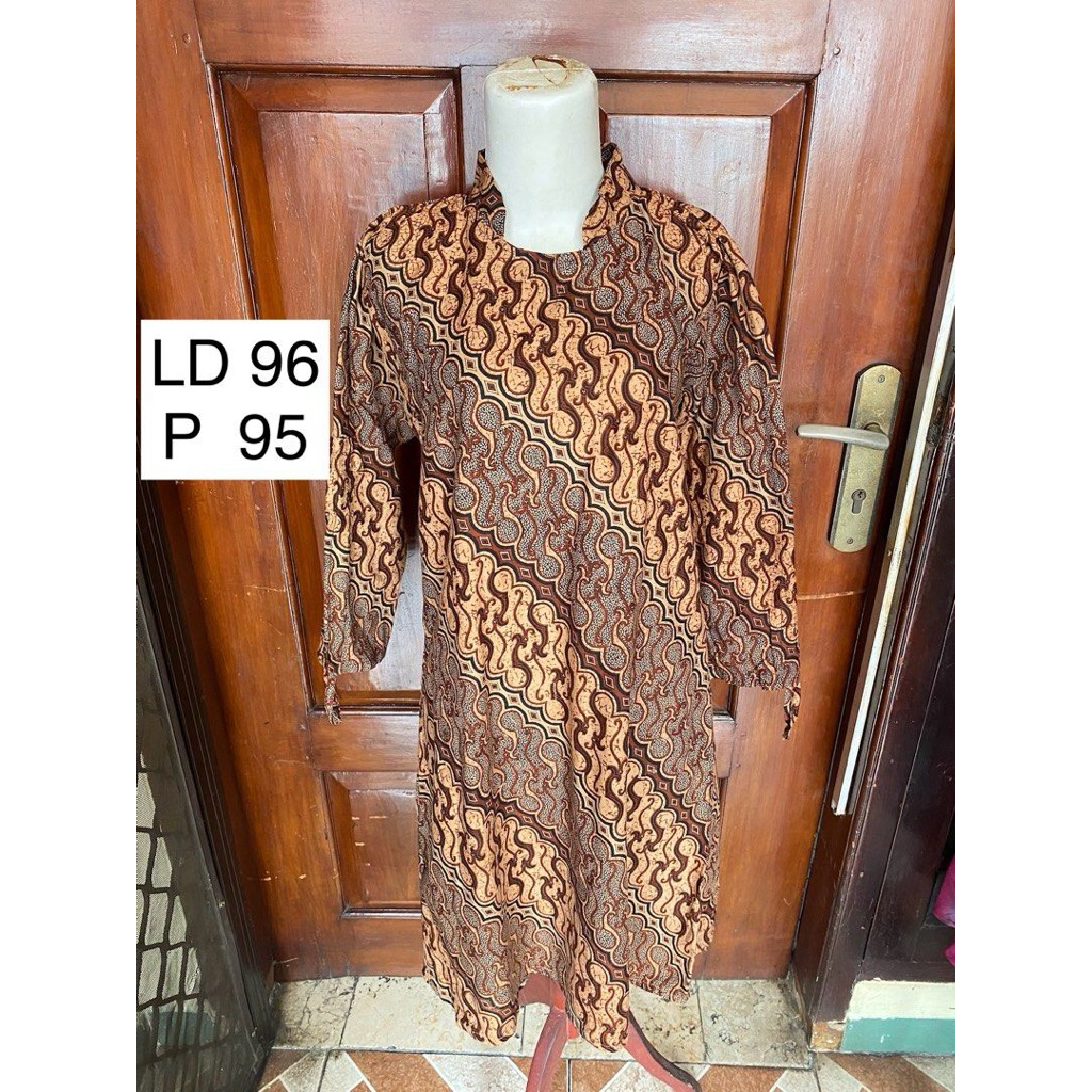 Women's Batik Tunic Dress Shanghai Collar Work Batik - preloved ...