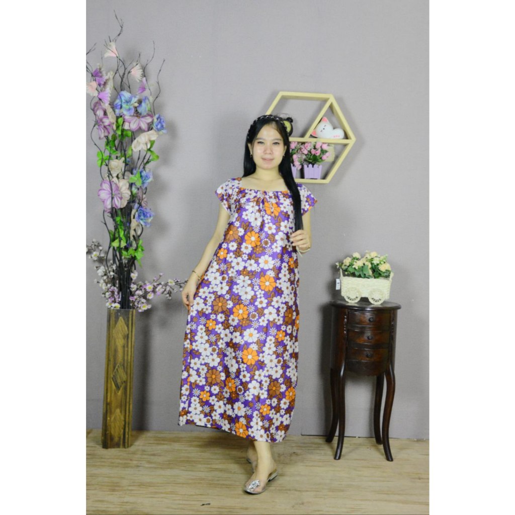 Yukensi Jumbo Dress Ruffled Chest Short Sleeves Ld 110 cm | Shopee ...