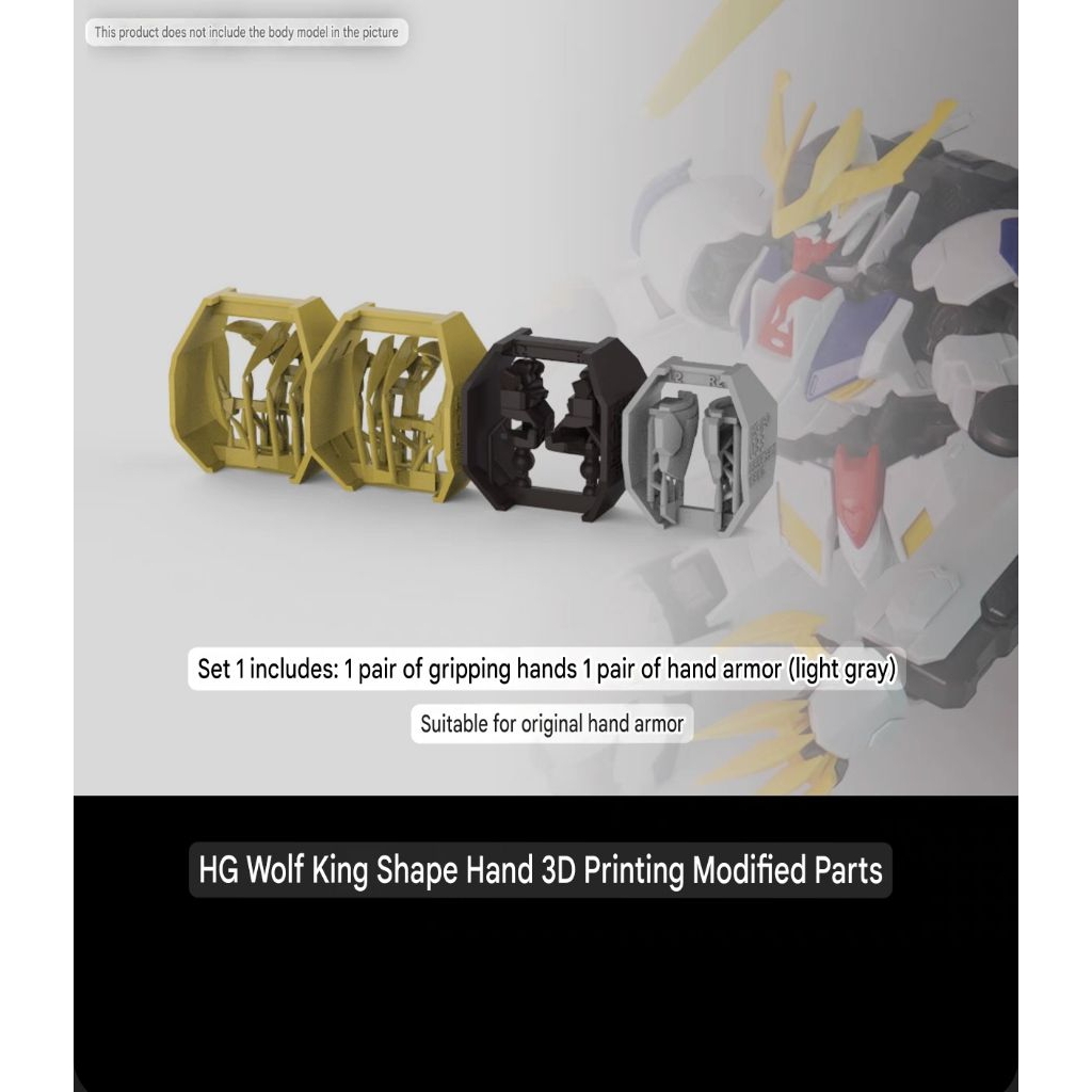 HAND SET HG 1/144 3D PRINT HG GUNDAM BARBATOS LUPUS REX GRIPPING HAND ...