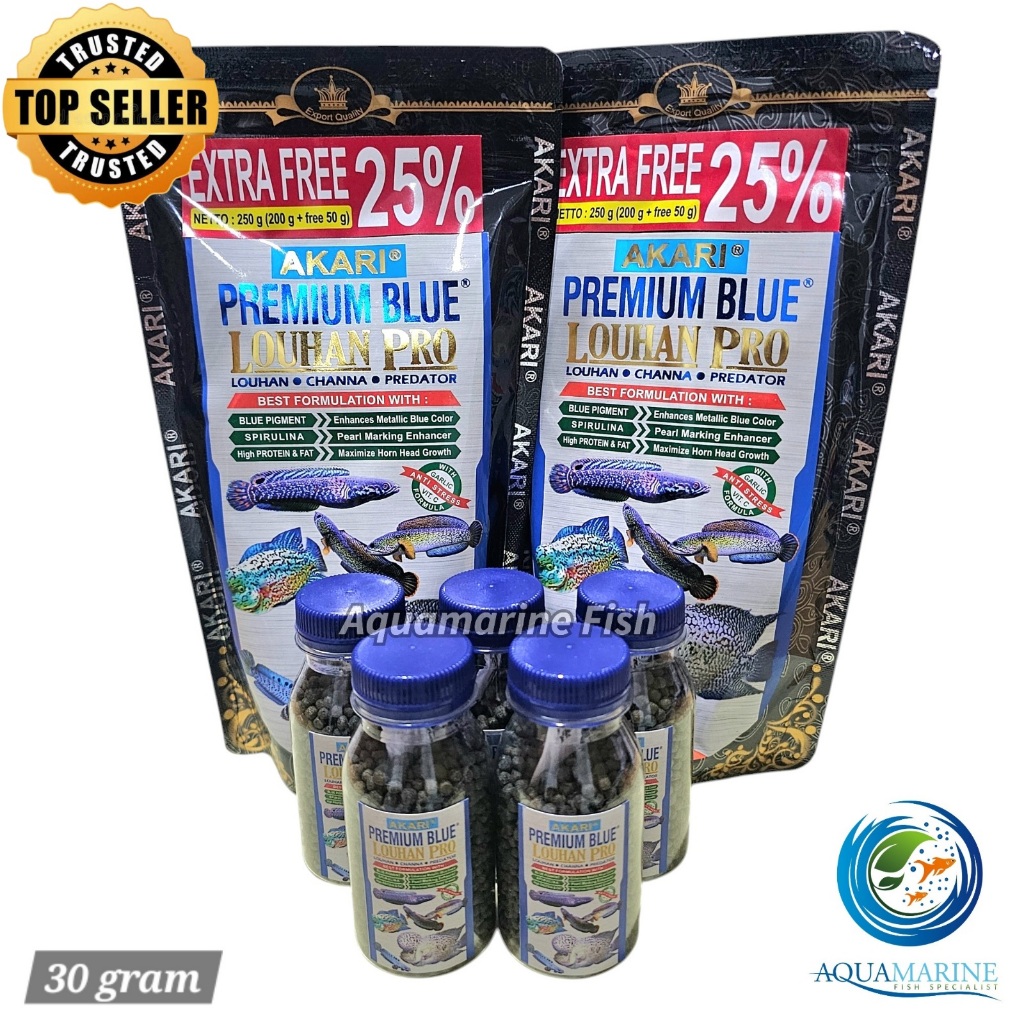 Akari Premium Blue Louhan Pro Repack 1mm 2mm Spirulina Pellets Fish ...