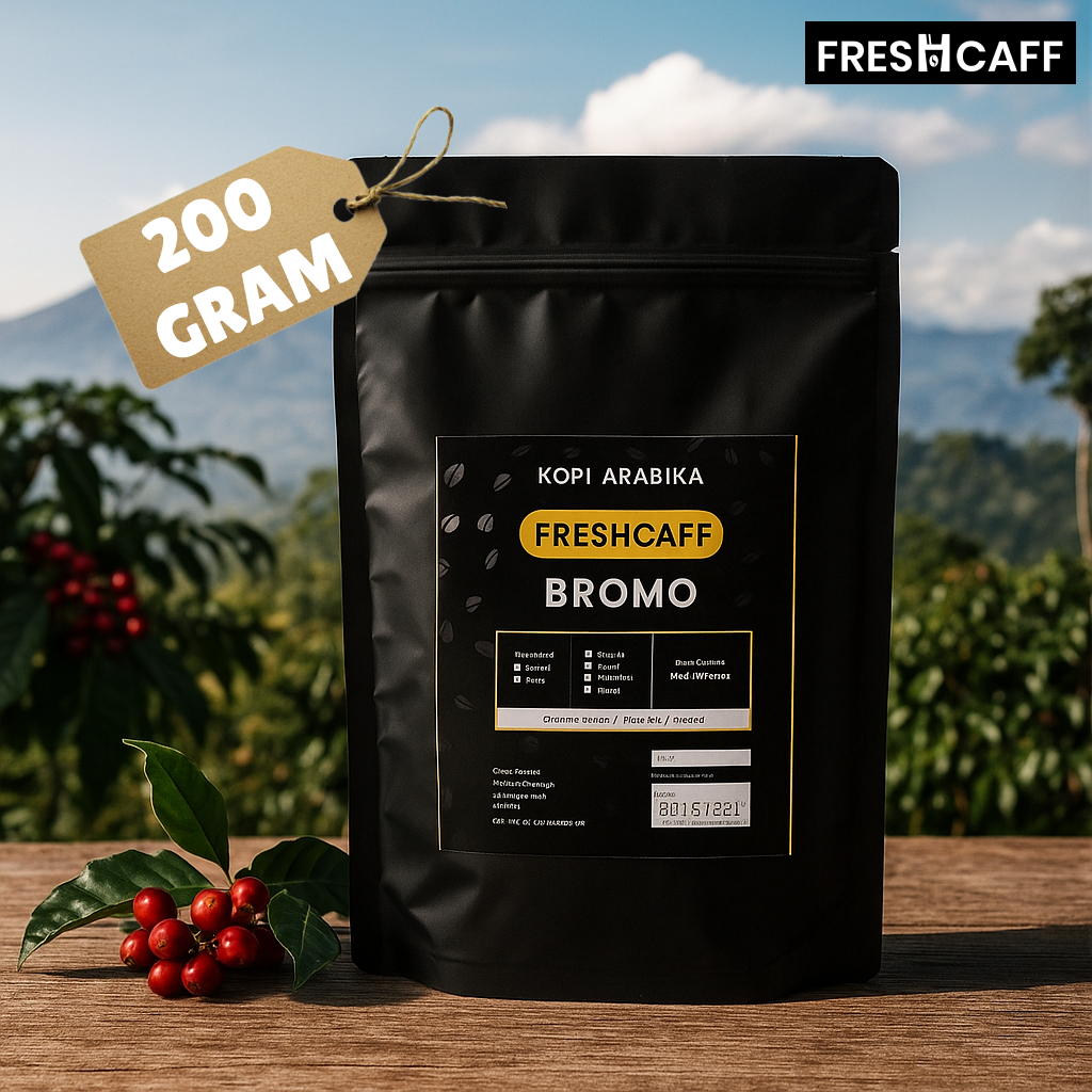 Bromo Freshcaff Arabica Coffee 250 Grams (netto 240 grams) 100% pure ...