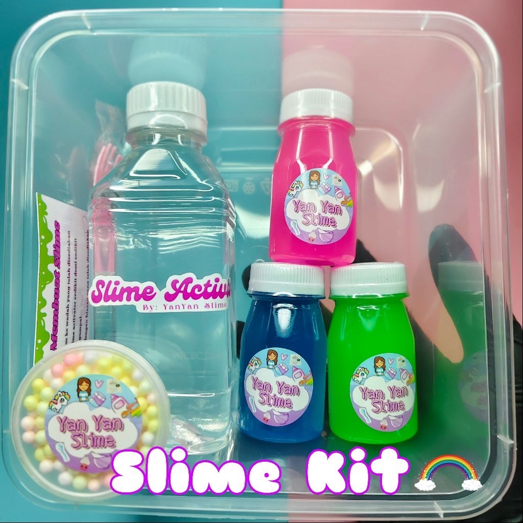 Slime Kit Simple Rainbow Clear Slime Styrofoam by YanYan Slime | Shopee ...