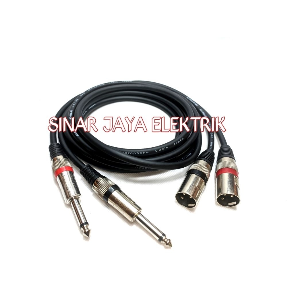 Akai mono to 2 xlr male jack audio cable/ mic cable equalizer connector ...