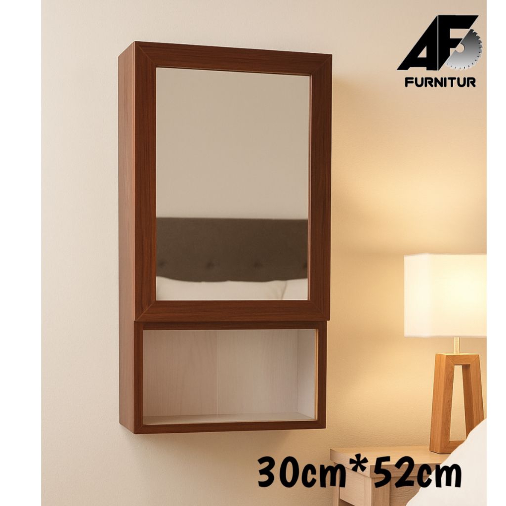 Sliding Mirror Wall Shelf with Transparent Sliding Doors | Shopee ...