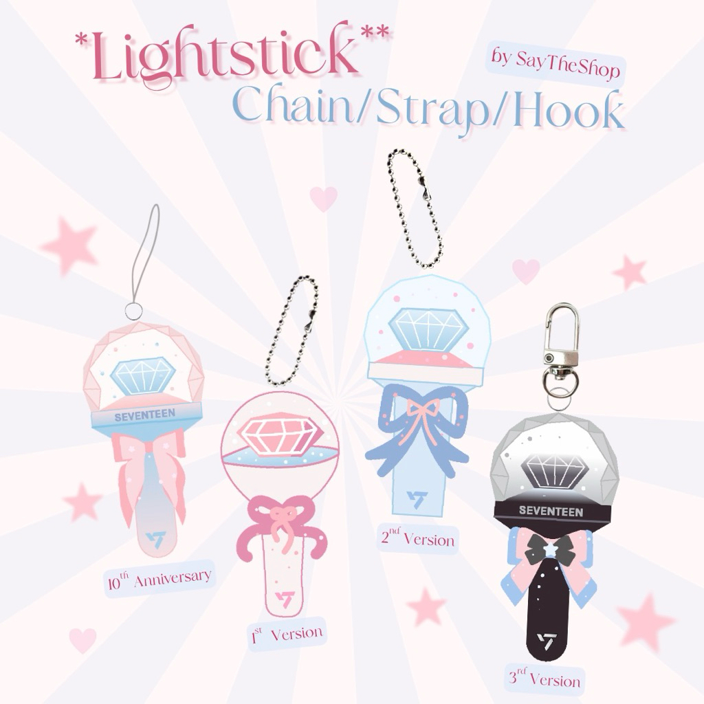 Caratbong Lightstick Arcylic Keychain / Lightstick Seventeen Bag Charm ...