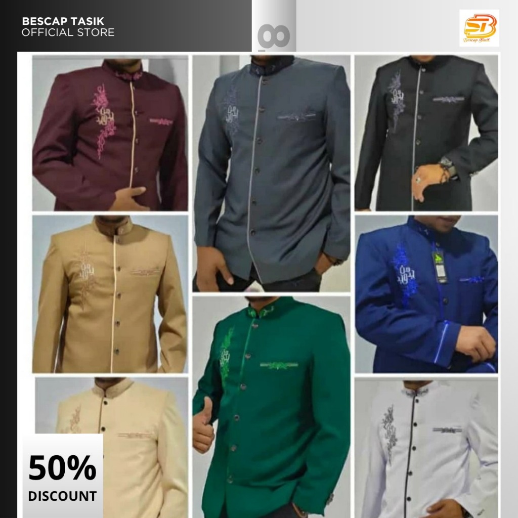 Beskap Jas Koko Manjada Wajada Motif Muslim Men Premium Modern ...