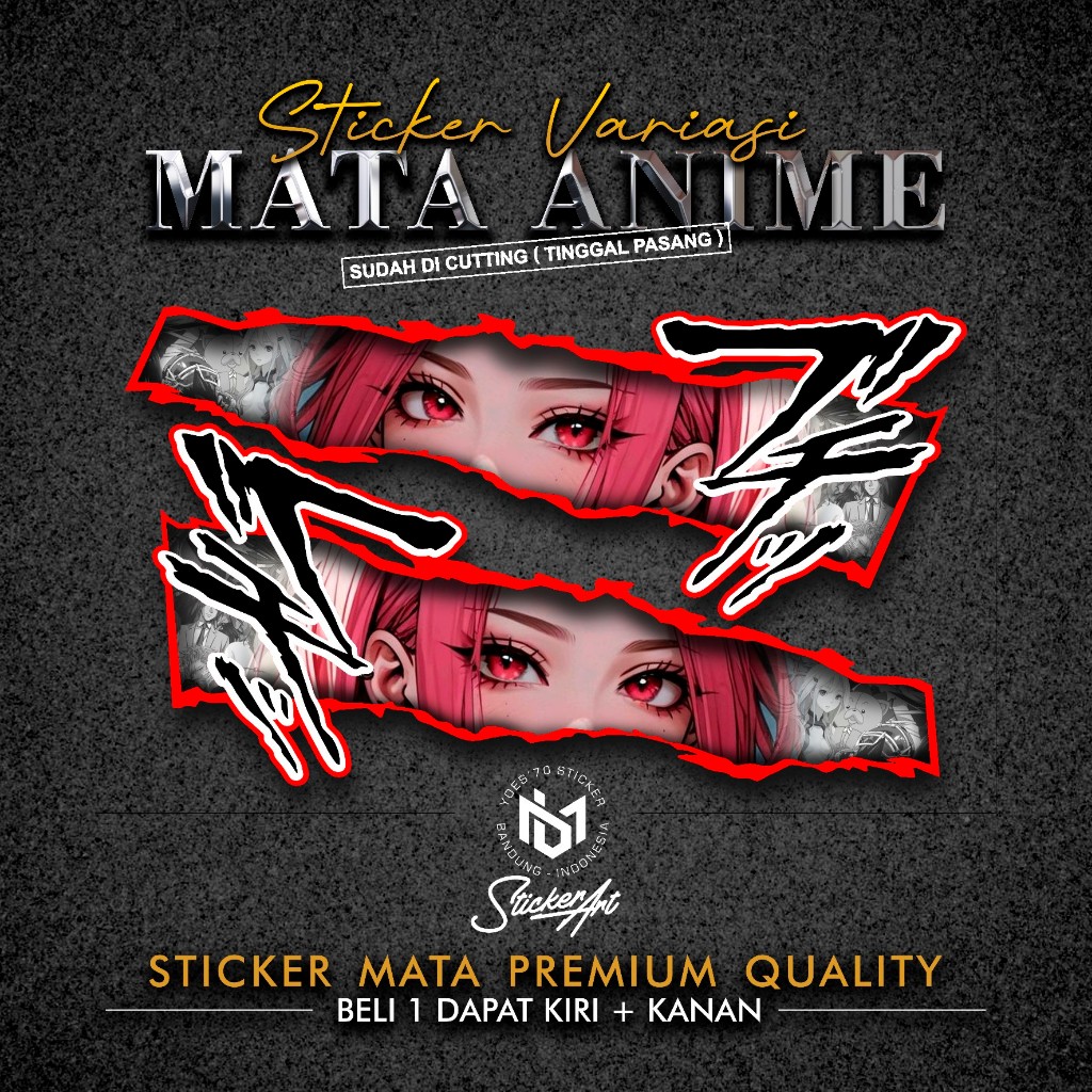STICKER MATA ANIME UNIVERSAL / STIKER MATA MODEL 22 / STIKER HELM MOTOR ...