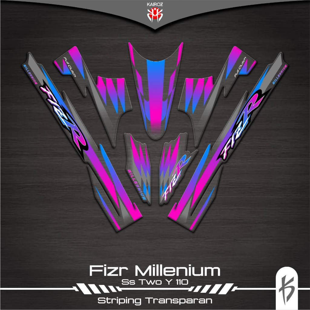 TRANSPARENT STRIPING YAMAHA F1ZR F1ZR FIZR K2 STICKER STICKER F1 CLEAR ...