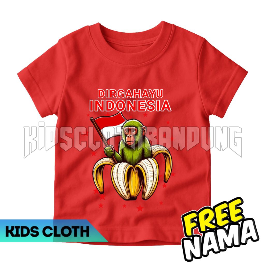 FREE NAME CHILDREN'S T-SHIRT ANOMALI CHIMPANZINI BANANINI DIRGAHAYU ...
