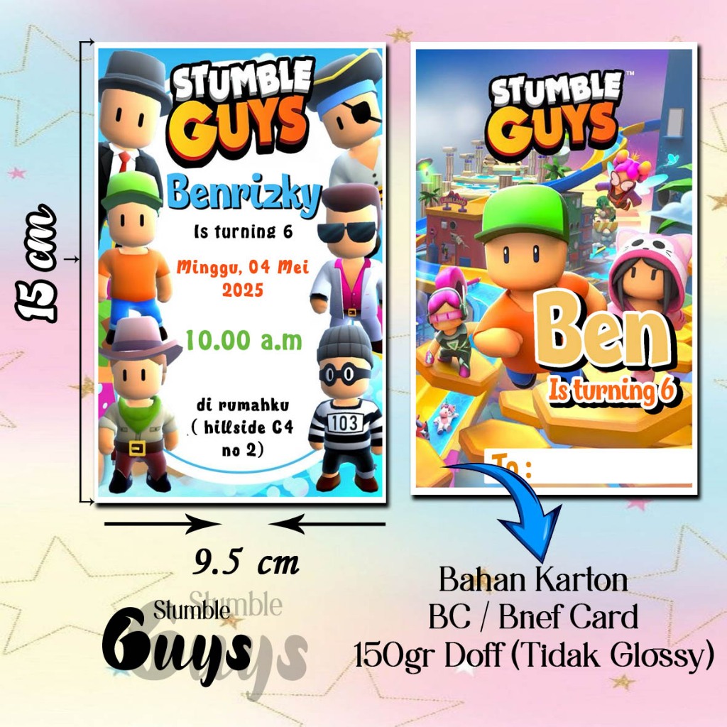 STUMBLE GUYS BIRTHDAY INVITATIONS Birthday Invitations | Anniversary ...