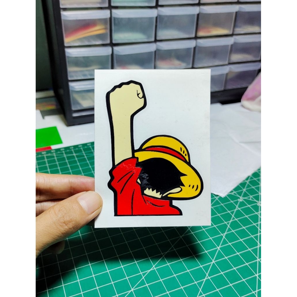 One piece Luffy cutting sticker, cool, cute anime sticker | Shopee ...