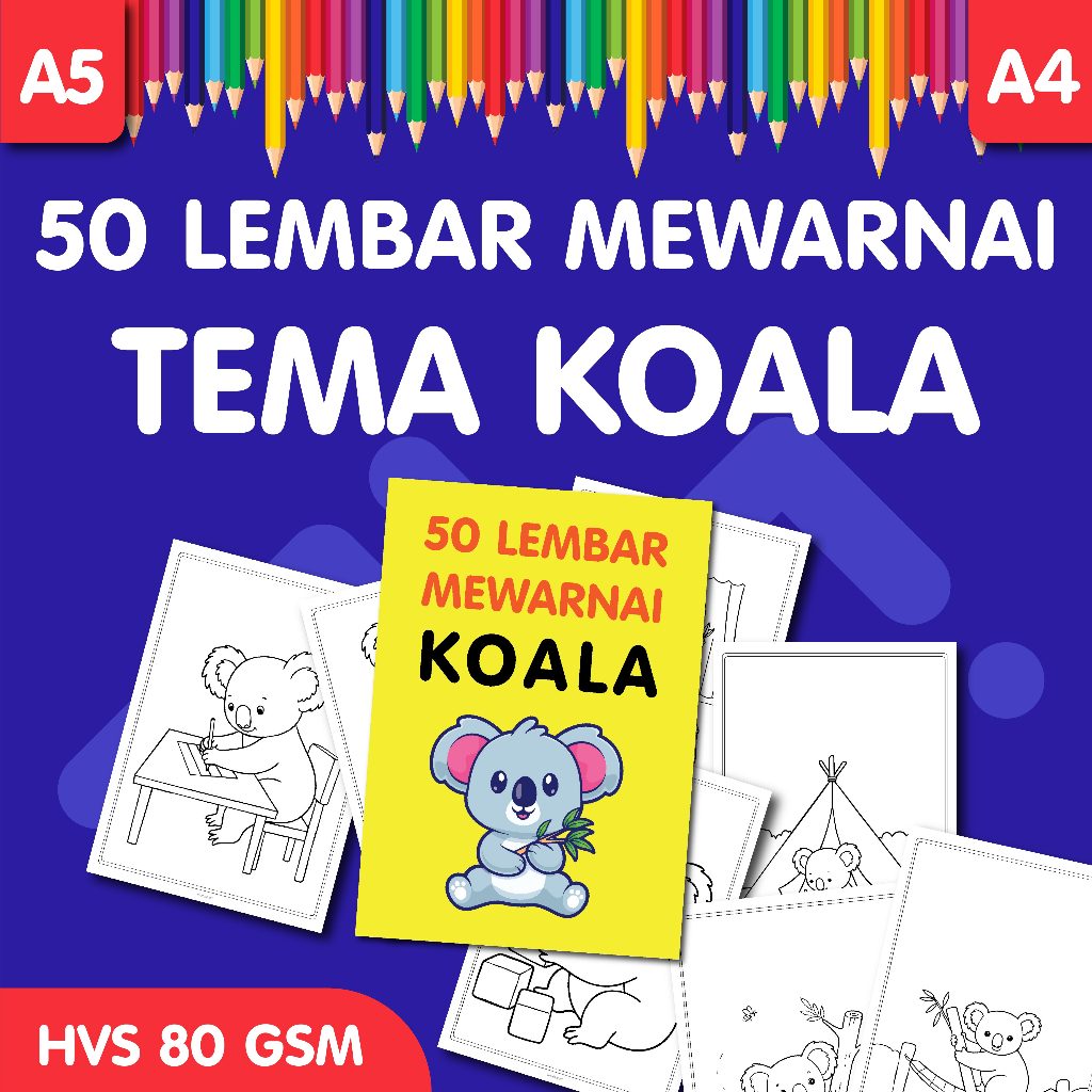 50 Koala Themed Coloring sheets suitable for children's activities ...