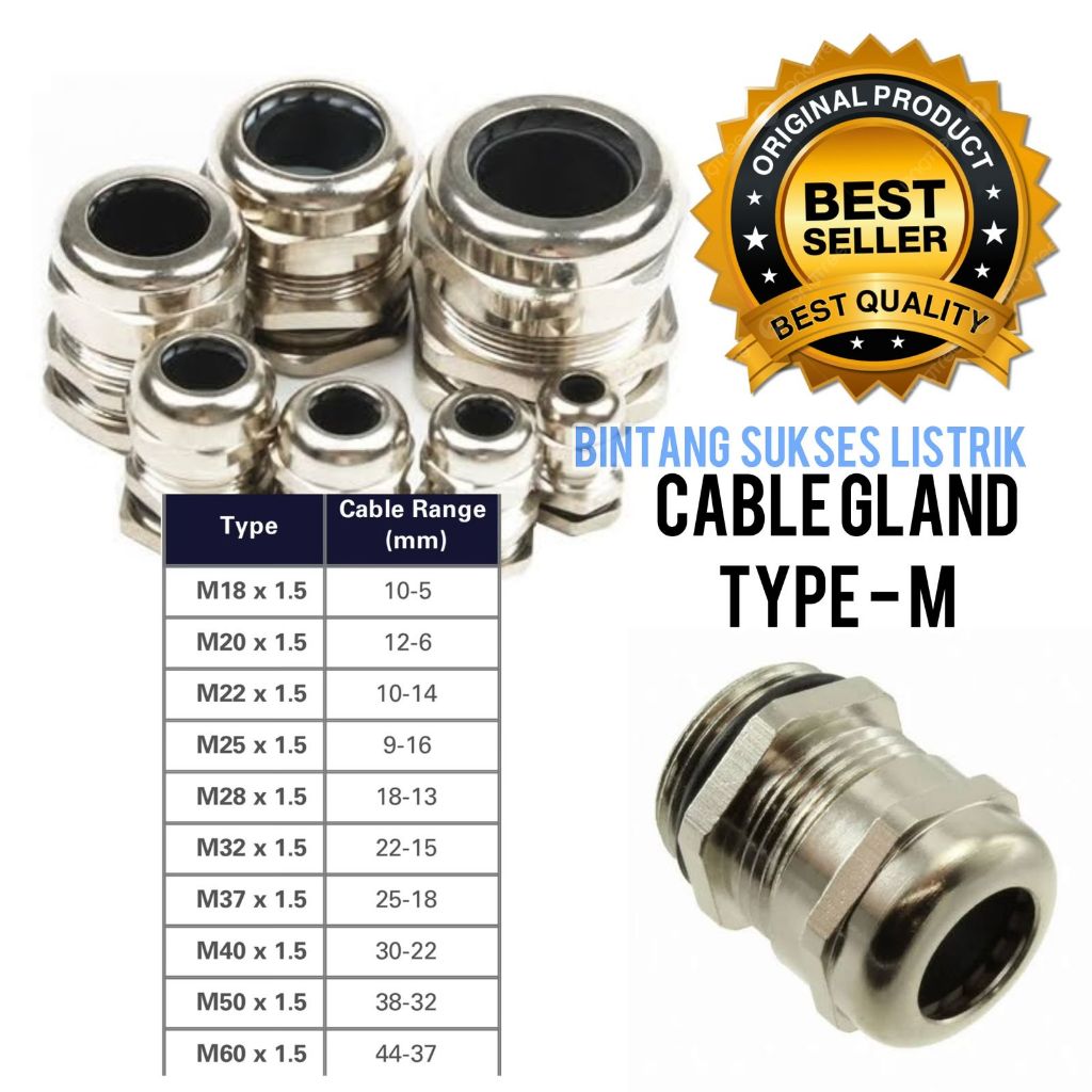 IP65 Nickel Brass Cable Gland M-32 Cable Gland M 32 Nickel M32 | Shopee Philippines