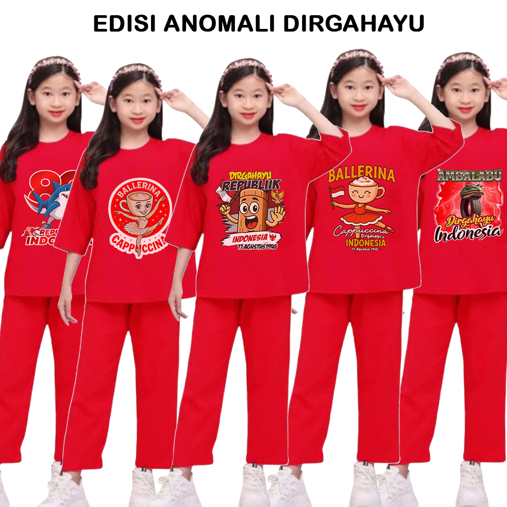 MERAH Merdeka Anomali Children's Oneset Hut Ri 80th Kids August T-shirt ...