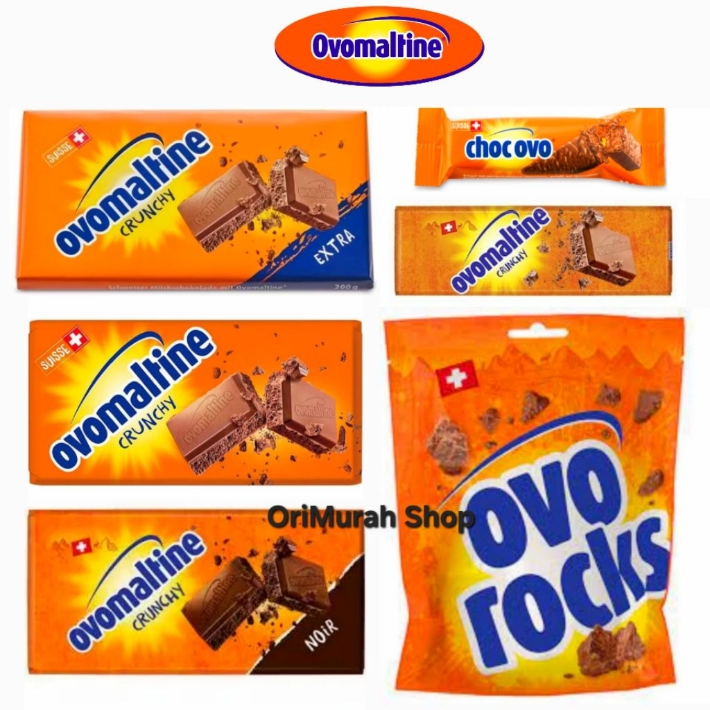 Ovomaltine Crunchy Noir Extra Chocolate Choc Ovo Rocks Chocolate Bar ...