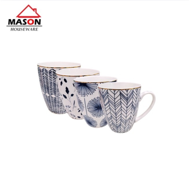 MASON CERAMIC MUG TEA MUG/ COFFEE MUG/ BLUE MOTIF CERAMIC GLASS/ Design ...