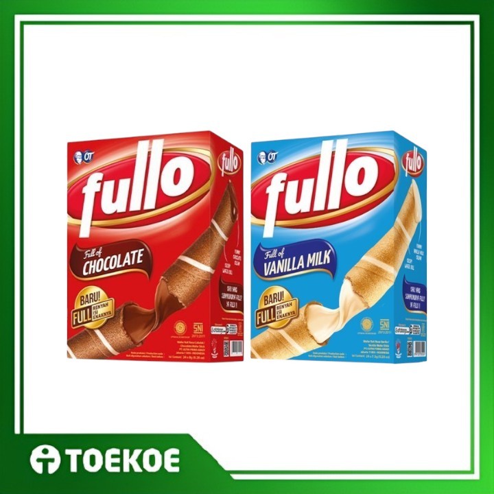 TOEKOE Fullo Wafer Snack 24 Chocolate Vanilla Wafer Roll Snack ...