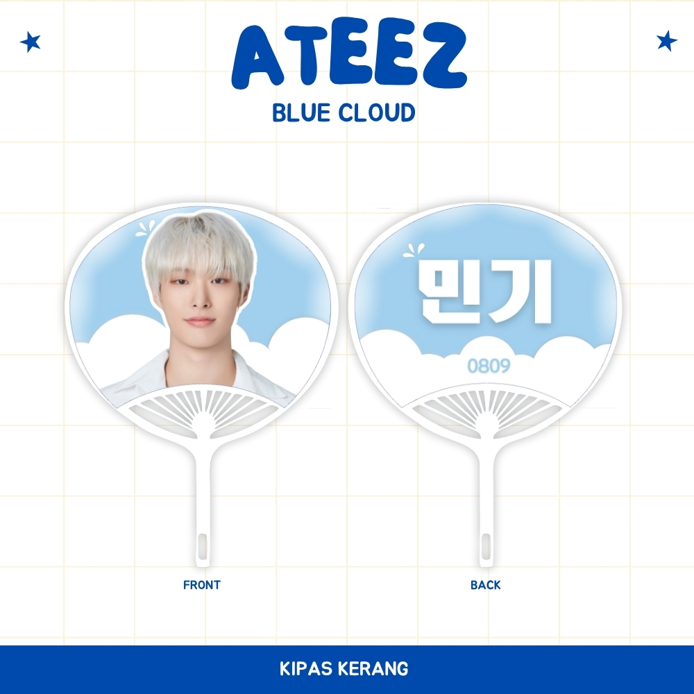ATEEZ HAND FAN SHELLS UCHIWA FAN KPOP UNOFFICIAL SQUAREYWA YUNHO ...