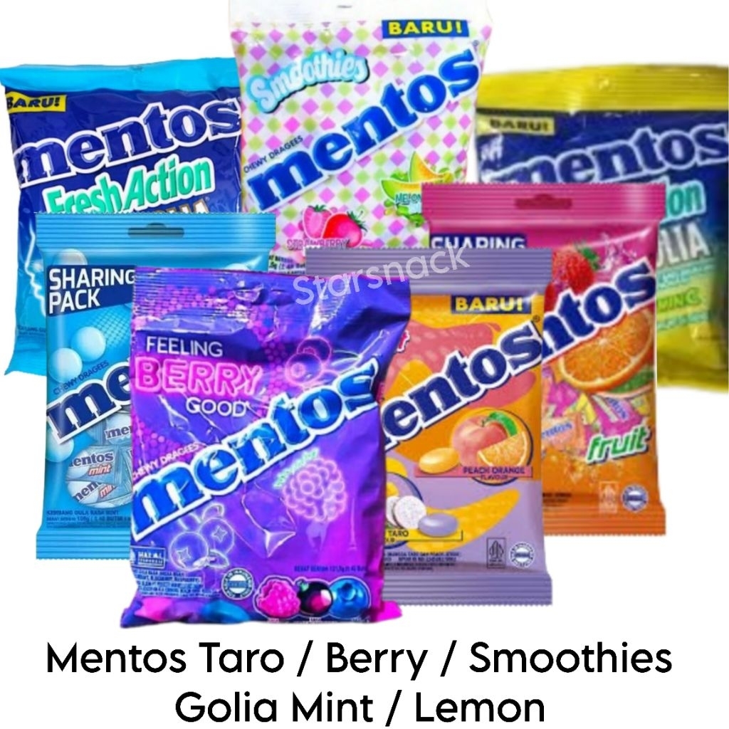 Mentos smoothies Berry Golia mint fruit plastic taromango pack | Shopee ...
