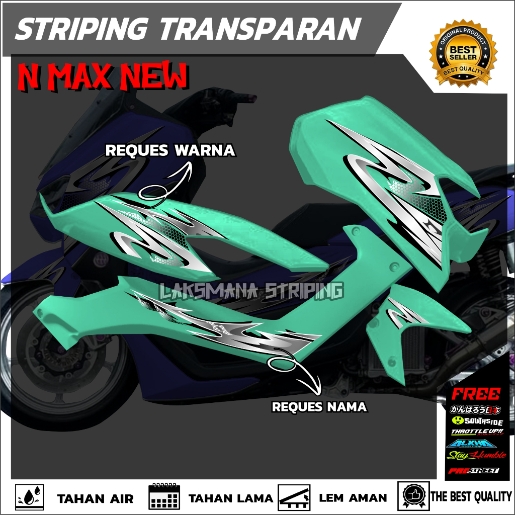 NEW 155 NMAX STRIPING YAMAHA NMAX GEN 2 TRANSPARENT STICKER CAN REQUES ...