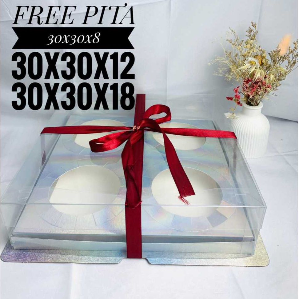 Cake Box Mica Cake Box 30x30 cm Pudding Box PET Transparent Mica Cake ...