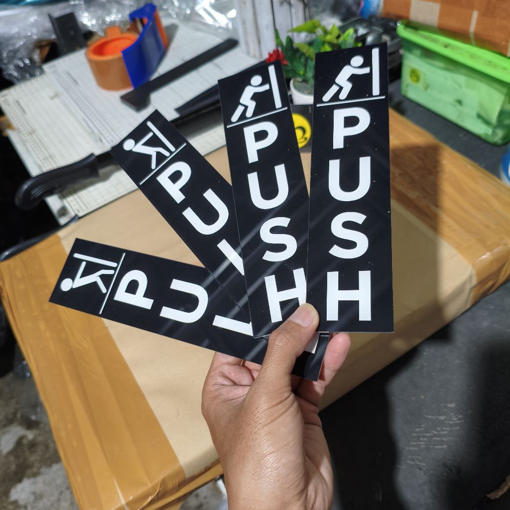 Acrylic Push Sign, Pull Pull, black | Shopee Philippines