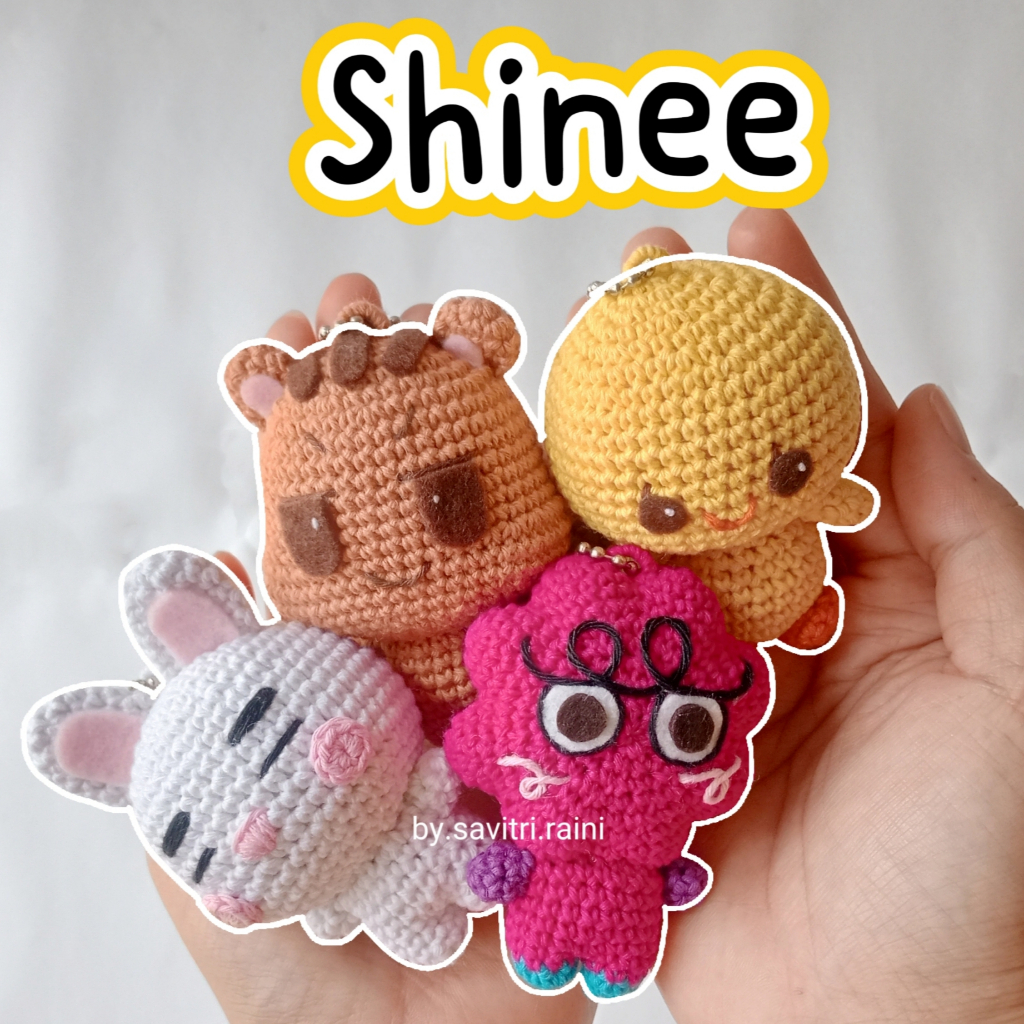 GANTUNGAN Amigurumi knitted doll Shinee Onew Key Minho Taemin Key chain ...