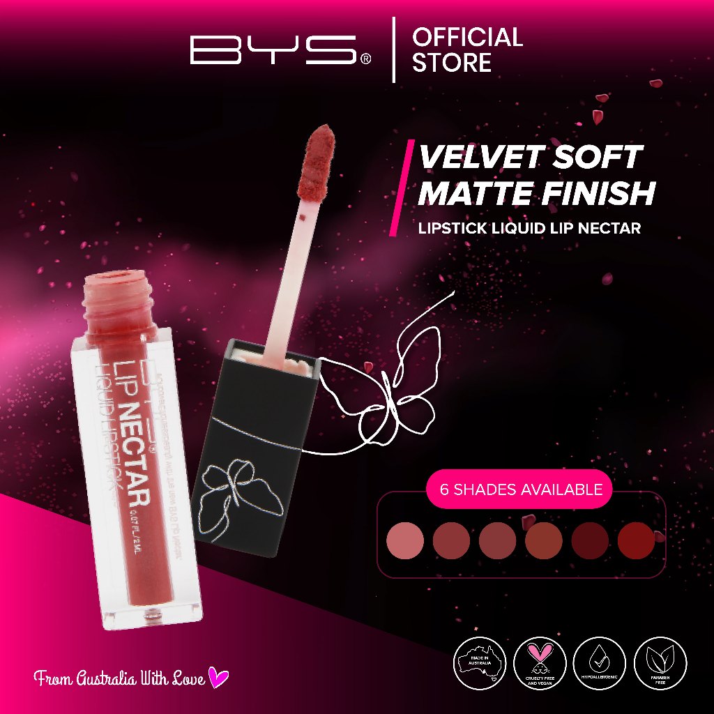 BYS Lip Nectar Liquid Lipstick - Velvet Matte Finish Pigmented | Shopee ...