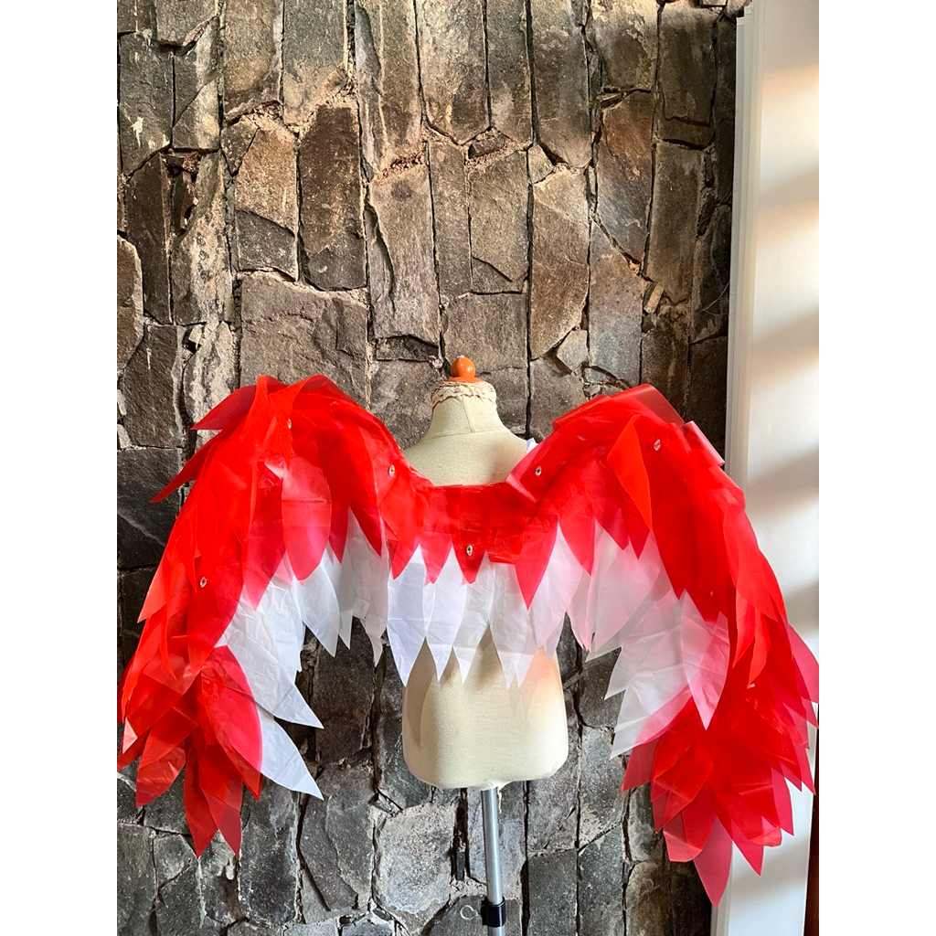 MERAH Recycled plastic red and white children's wings | Shopee Philippines