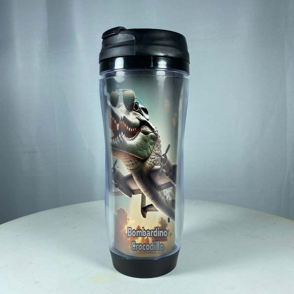 Bombardino Crocodilo Drinking Bottle Tumbler Glass Anomalie Brain Rot ...