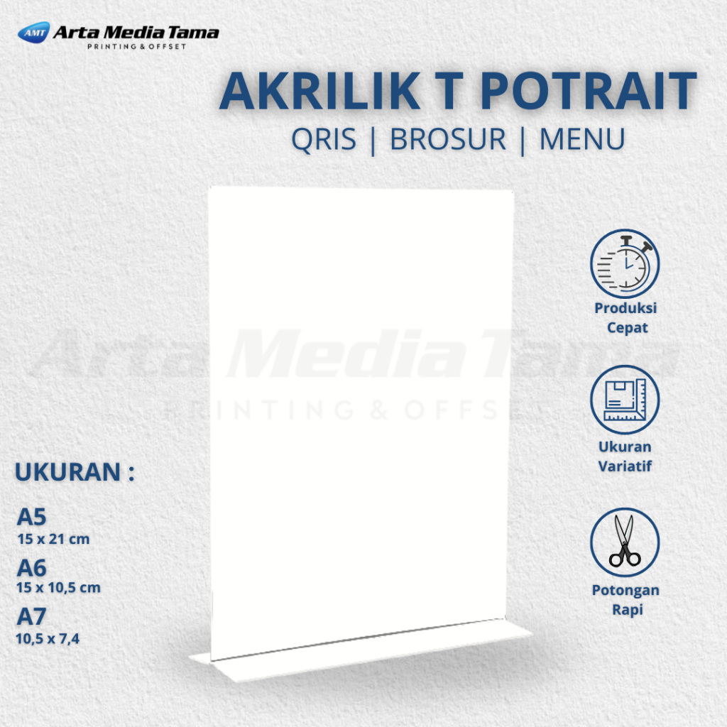 Acrylic Brochure Holder T Portrait | ACRYLIC STAND | QRIS STAND ...